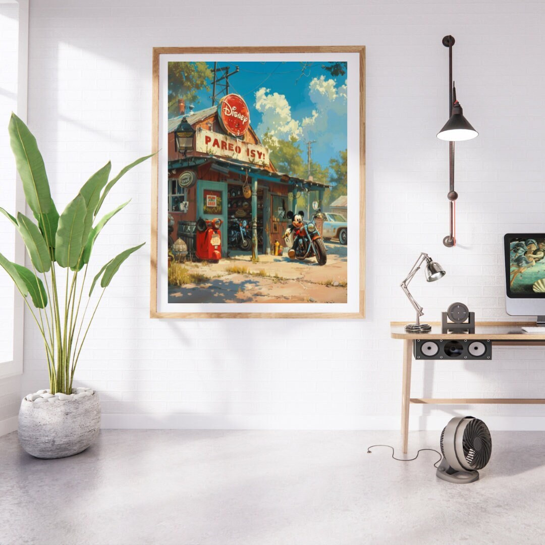 Disney Prints, Mickey Mouse Print, Mickey Mouse Motorcycle Print ...