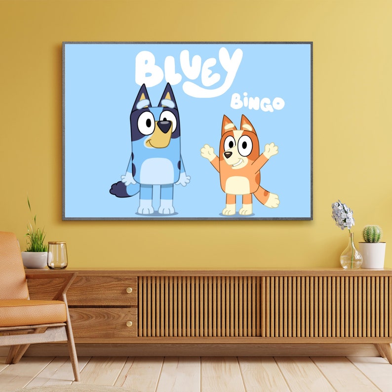 Bluey and Bingo Print, Bluey Prints, Nursery, Kids Wall Art, Bluey ...