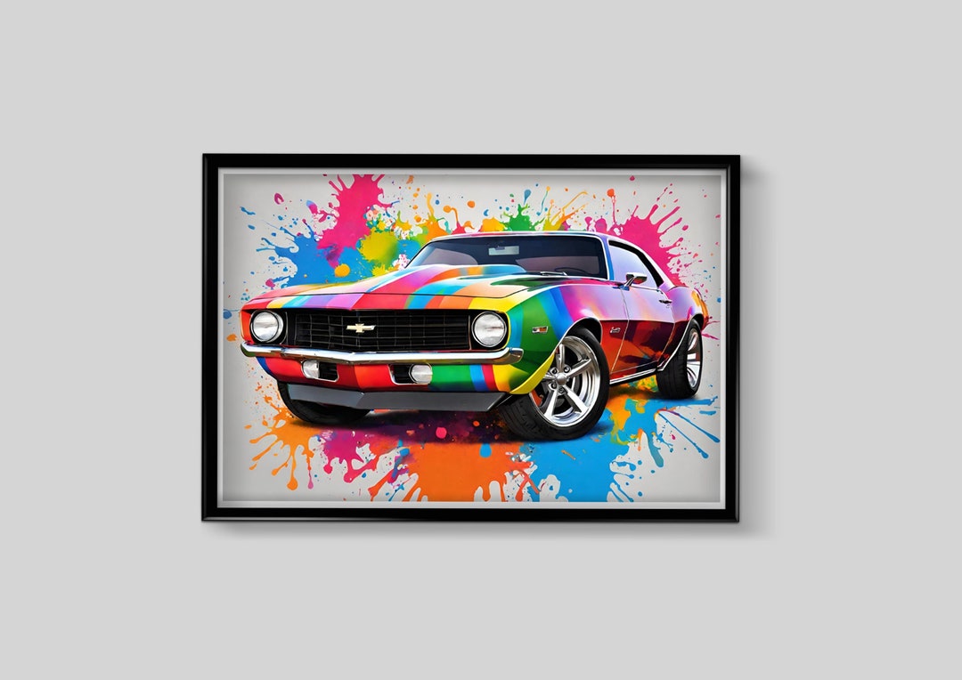 Chevy Camaro Print, Chevrolet Poster, Retro Car Prints, Classic Car ...