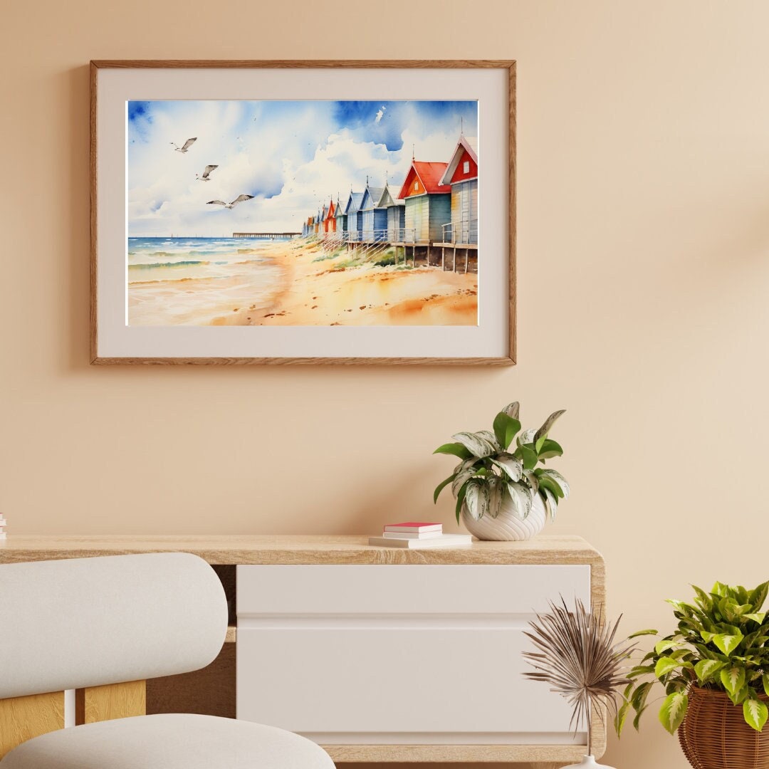 Beach Huts Prints, Seaside Wall Art, Seaside Watercolour Prints ...