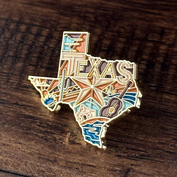 Texas Enamel Pin - Etsy