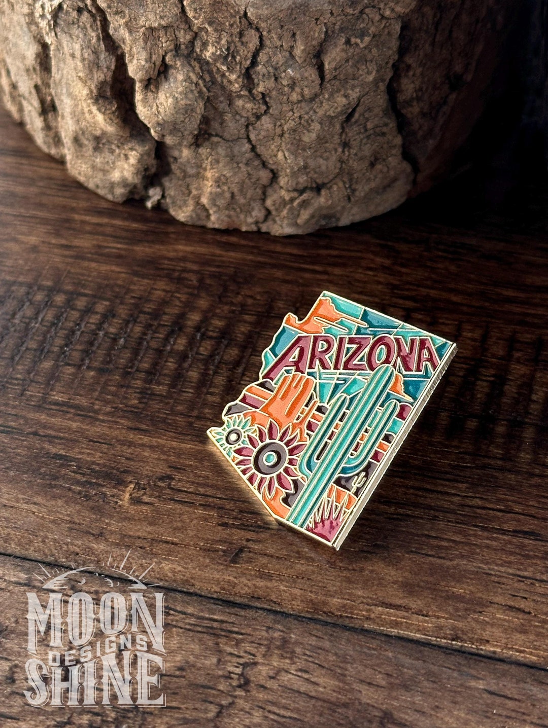 Arizona Enamel Pin, Arizona State Gift, Butterfly Clasp, US State Lapel ...