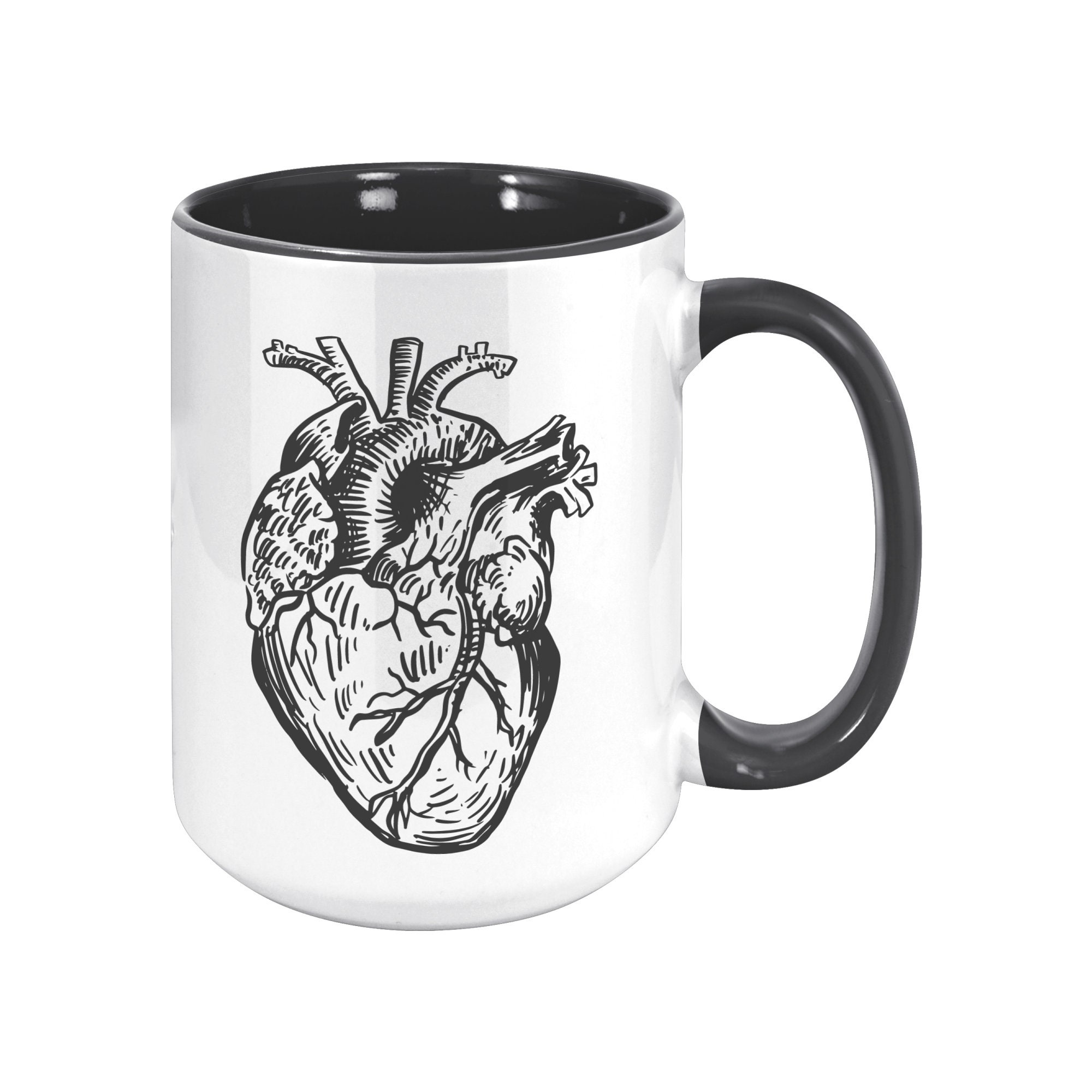 Anatomical Heart Mug, 15 Ounces Gift for Doctor, Nurse, Cardiac Medical ...
