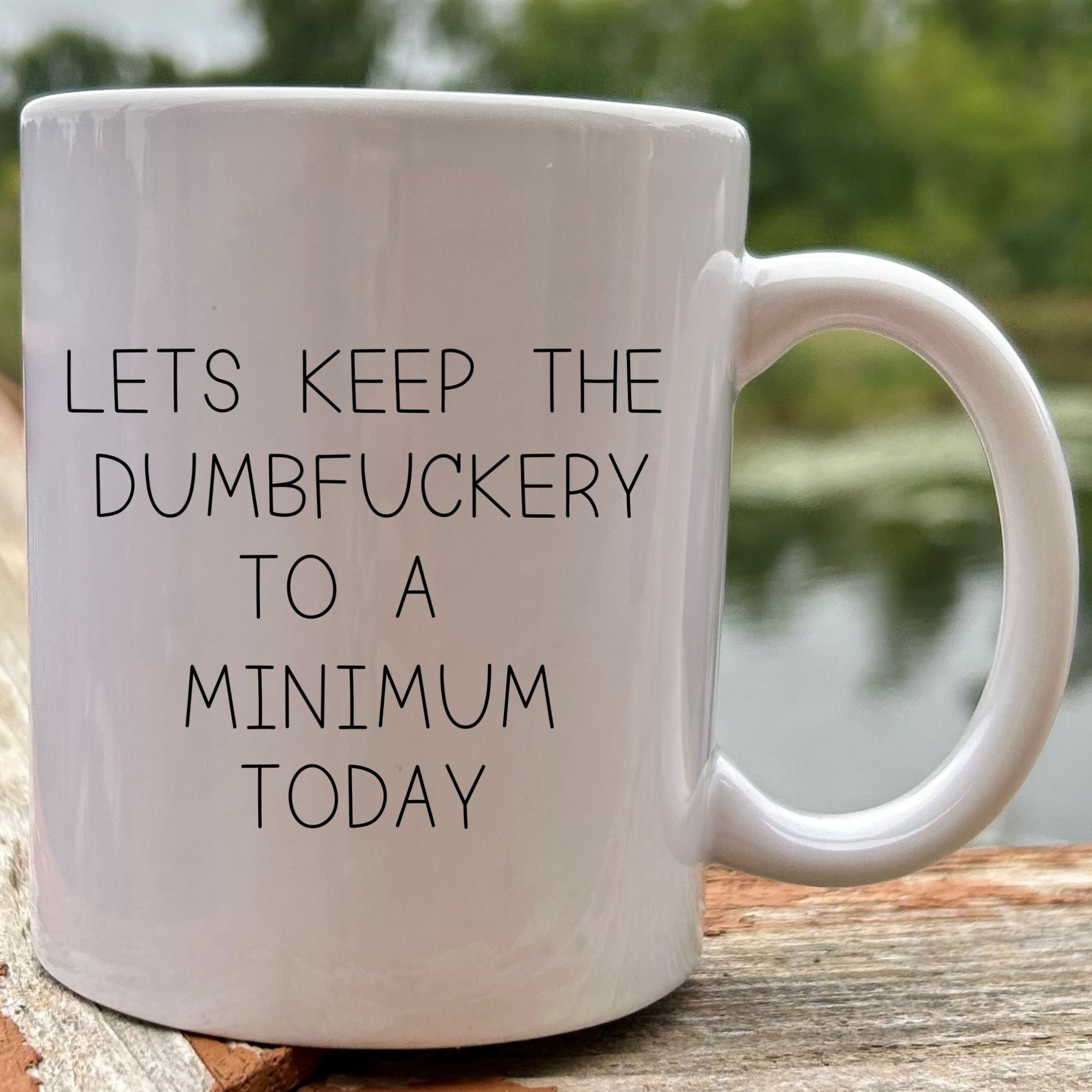 Let's Keep the Dumbfuckery to A Minimum Today Mug, 11 Oz Funny Coffee ...