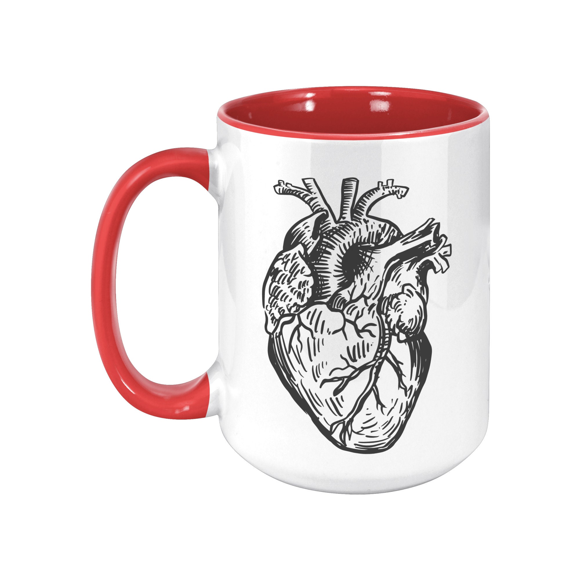 Anatomical Heart Mug, 15 Ounces Gift for Doctor, Nurse, Cardiac Medical ...