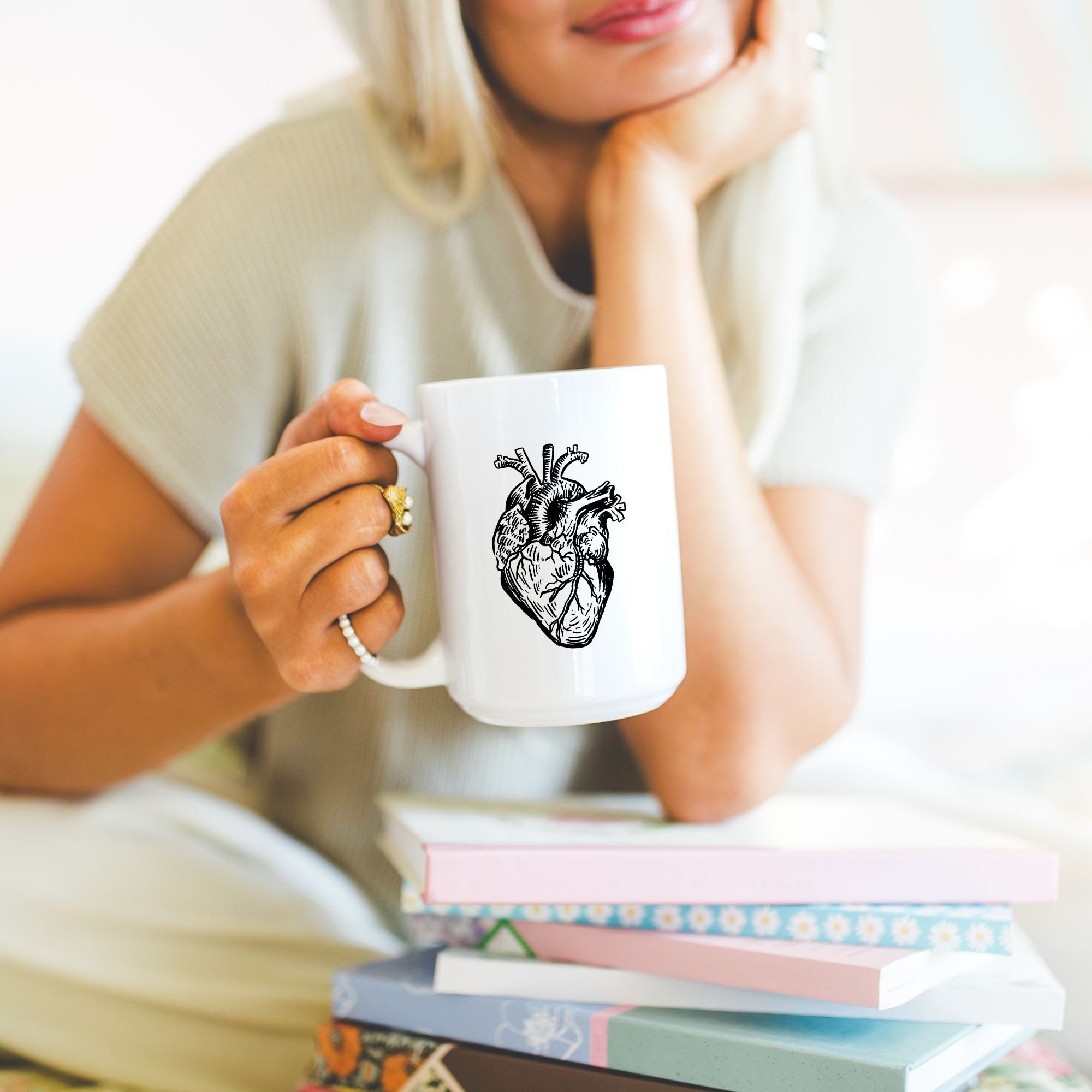 Anatomical Heart Mug, 15 Ounces Gift for Doctor, Nurse, Cardiac Medical ...
