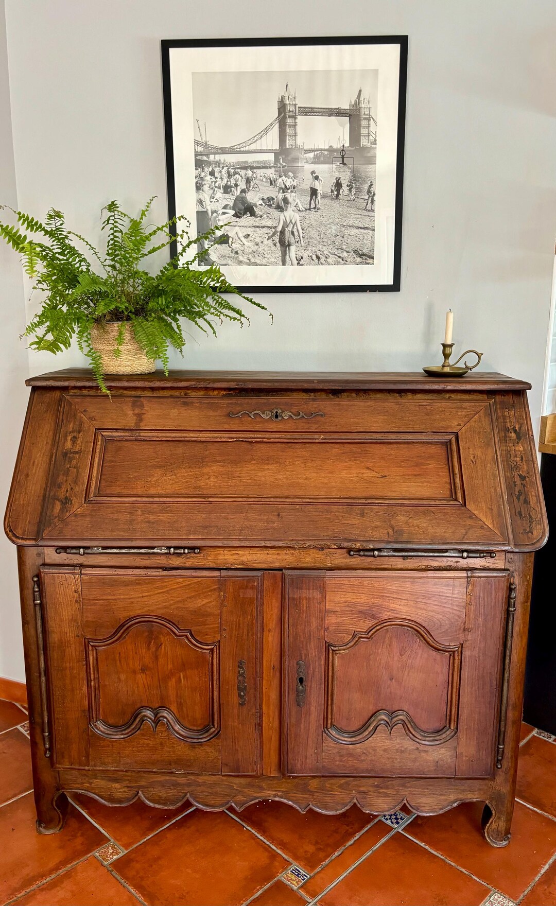 Stunning Antique Wooden Secretary Desk/ Antique French Bureau/ Rustic ...