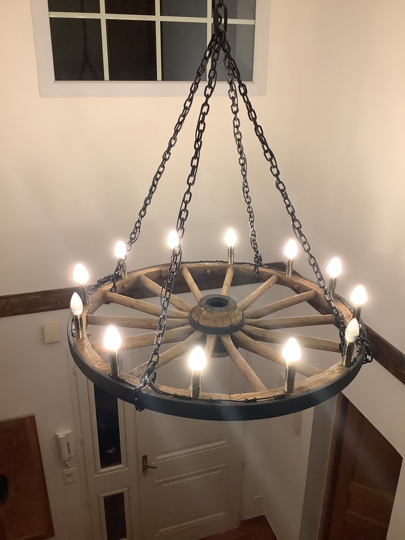 Large Rustic / Vintage Chandelier Medieval Style Large Solid Chandelier ...