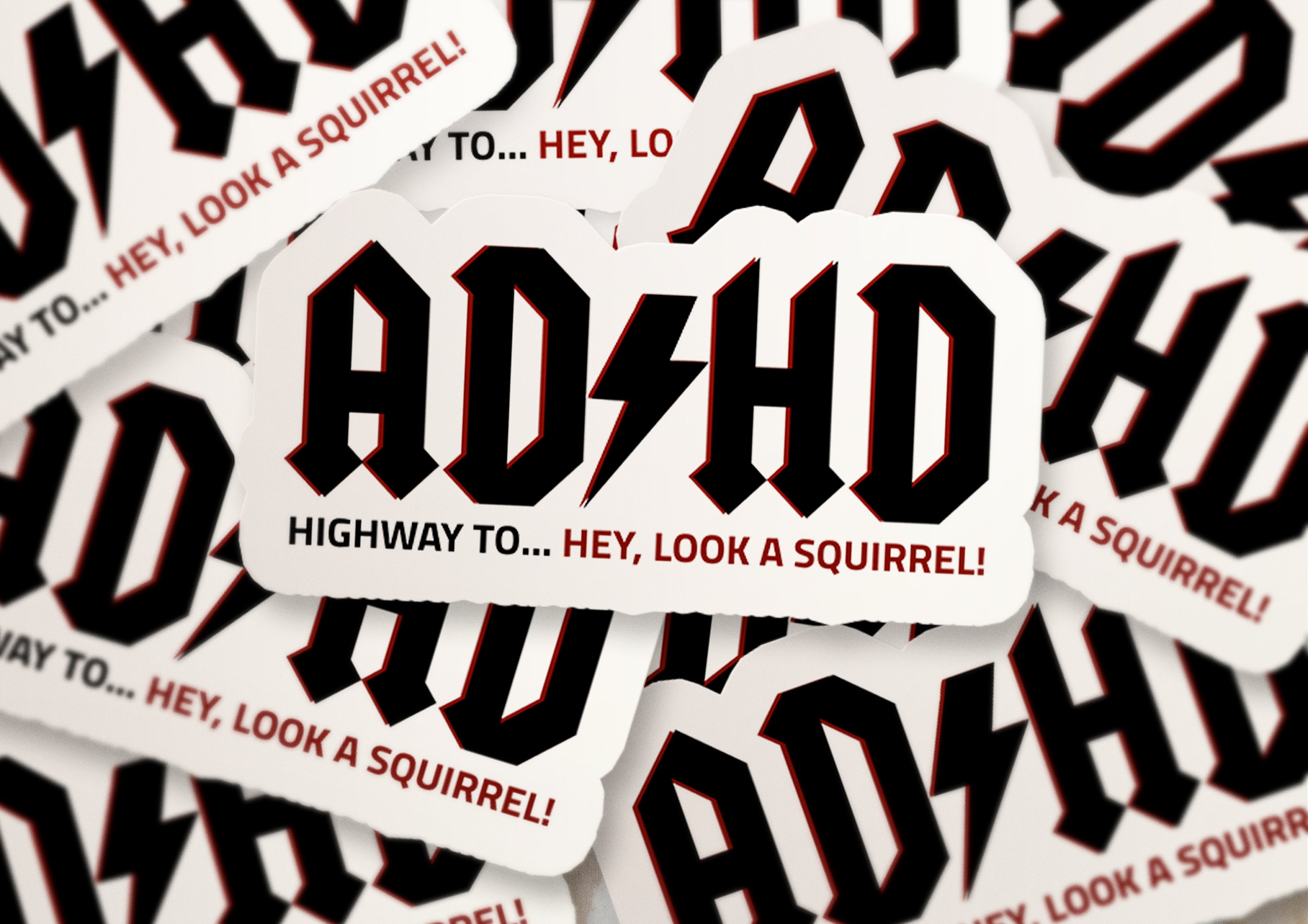ADHD Highway to Hey Look a Squirrel Vinyl Sticker, ADHD Sticker, Neurodiversity Sticker, Adhd ...