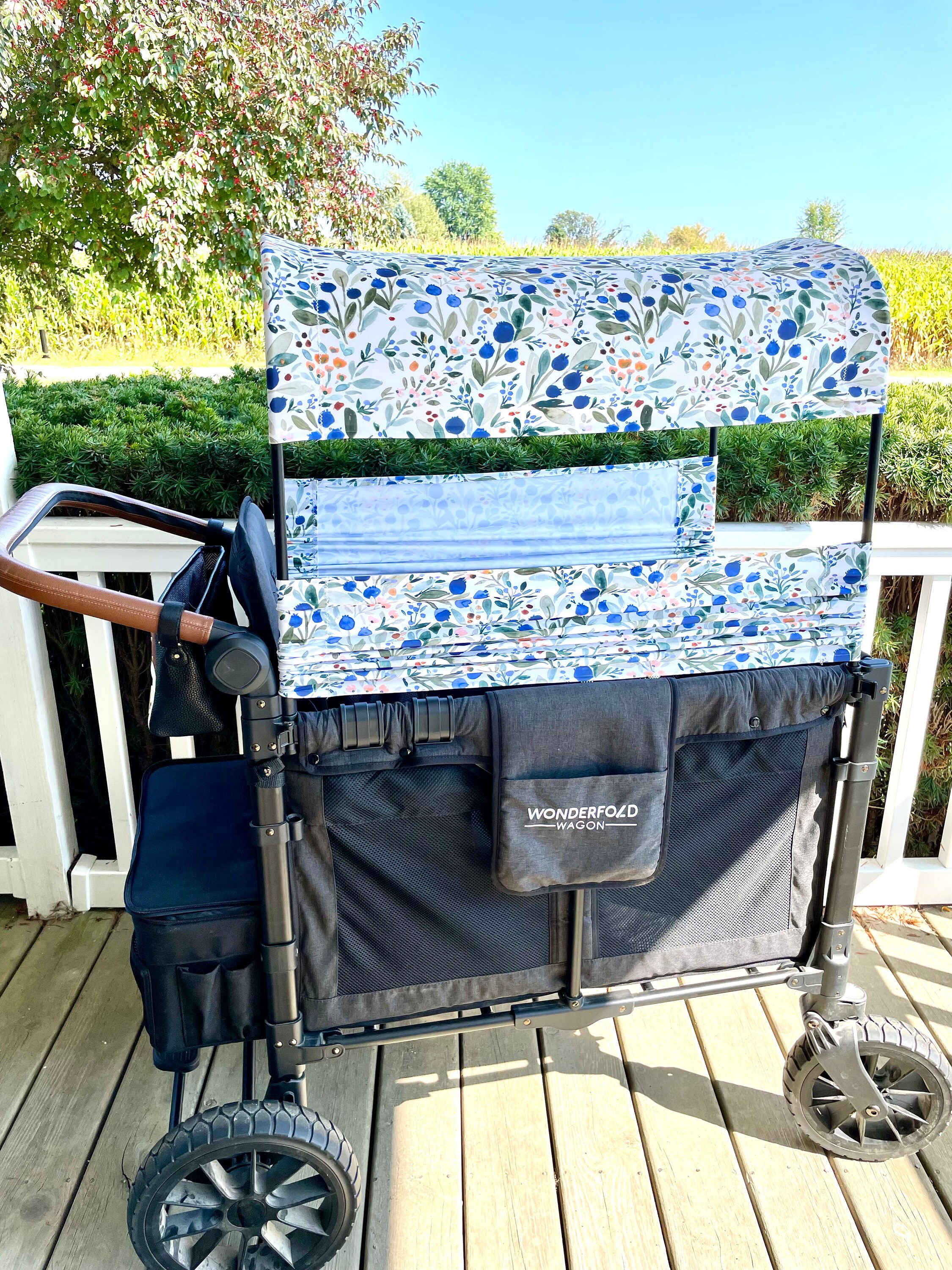 Wonderfold Wagon Canopy- Made to Order Fabric Options, UPF 50+ Full, 3 ...