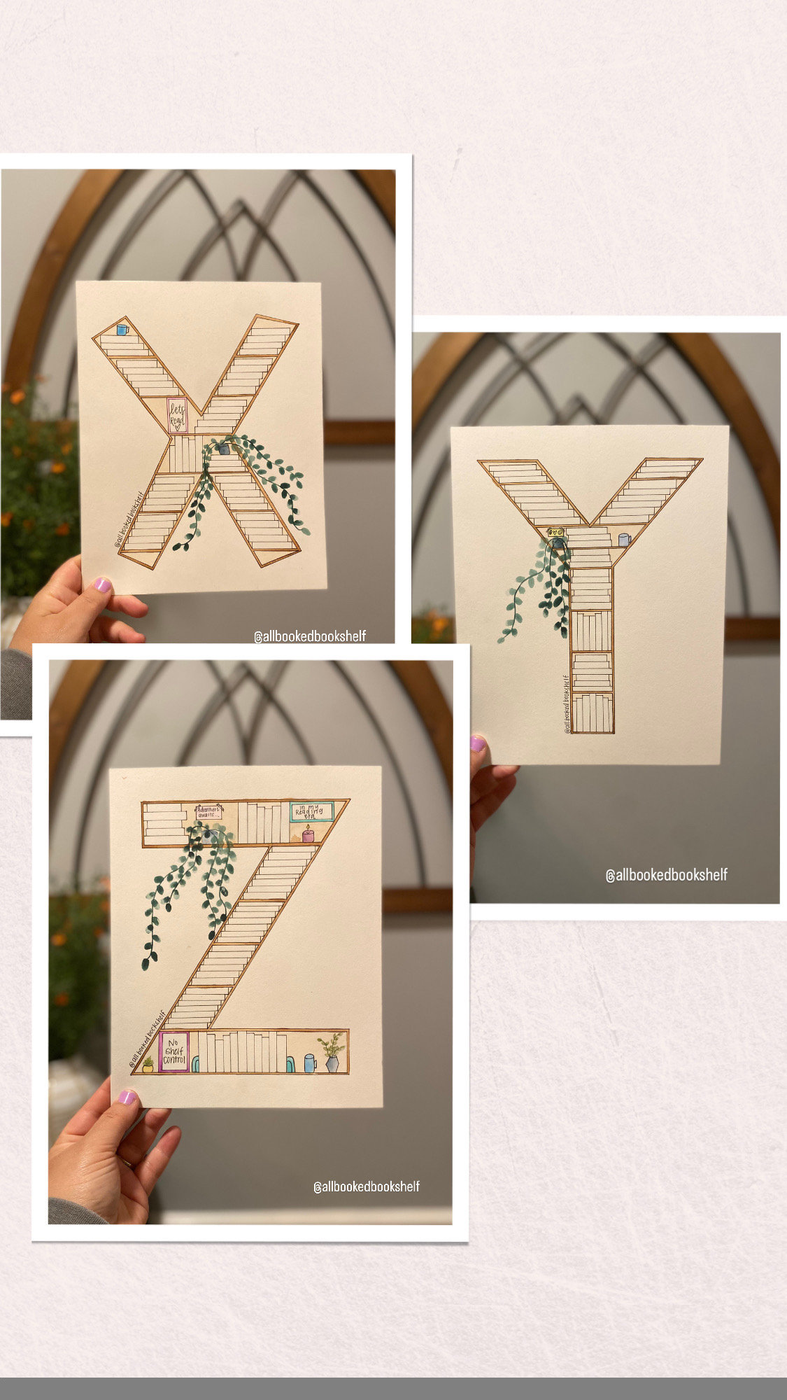 Alphabet Bookshelf Collection Booktracker DIGITAL PRINT - Etsy
