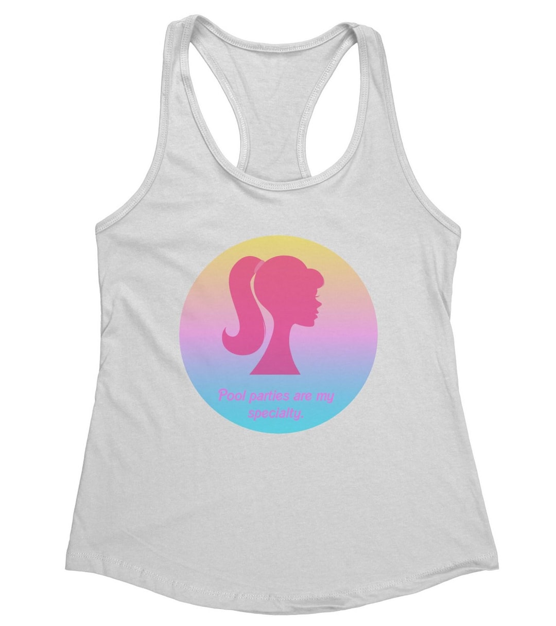 Barbie Tank, Barbie Exercise Tank, Barbie Pool Party, Barbie Women's ...