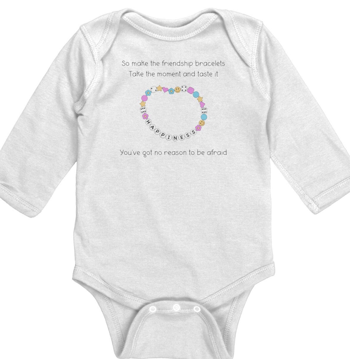 Taylor Swift Friendship Bracelet Baby Onesie, Taylor Swift for Baby ...