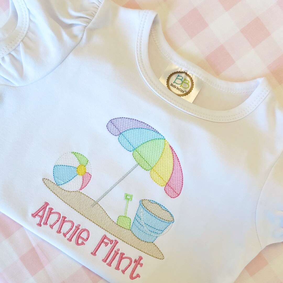 Beach Monogram Shirt. Embroidered Beach Outfit. Summer Embroidered ...