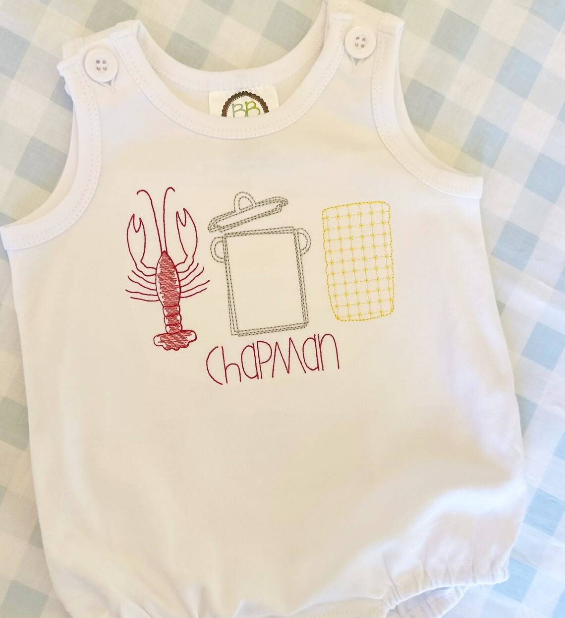 Crawfish Boil Monogram Shirt. Embroidered Crawfish Outfit. Boy ...