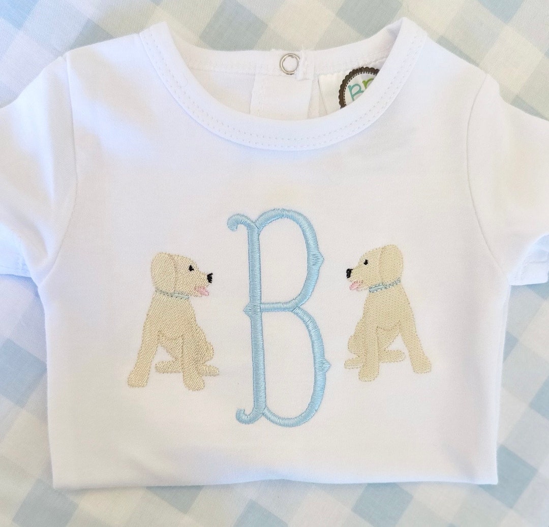 Boy Dog Initial Monogram Shirt, Toddler Boy Dog Outfit, Bodysuit, Dog ...