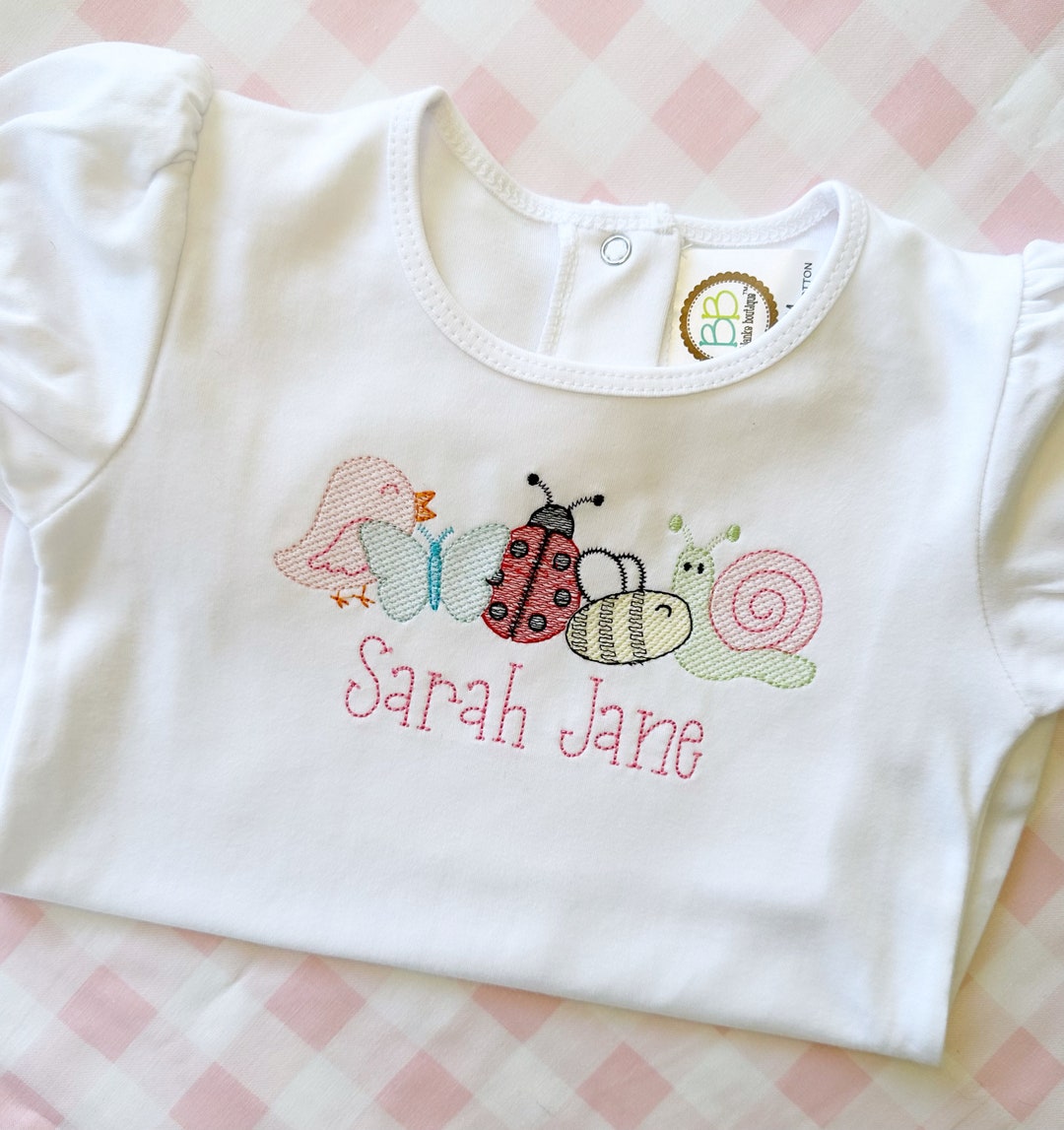 Spring Bugs Girls Monogram Shirt, Toddler Bug Outfit, Ladybug Bodysuit ...