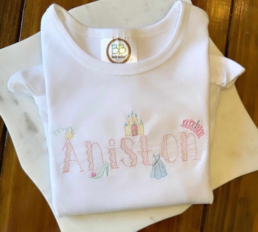 Princess Name Embroidered Shirt, Toddler Outfit, Princess Monogram ...