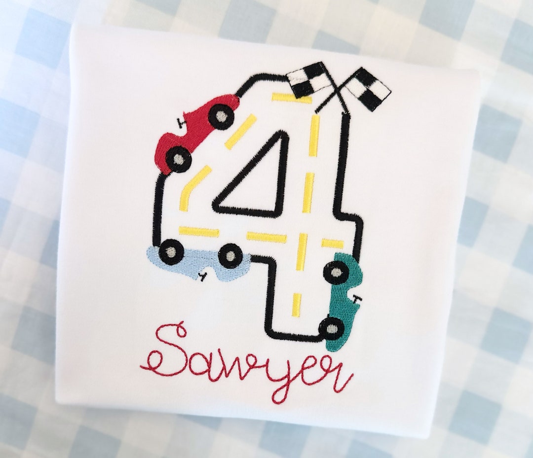 Race Car Birthday Number Shirt. Race Car Monogram Shirt, Toddler Outfit ...