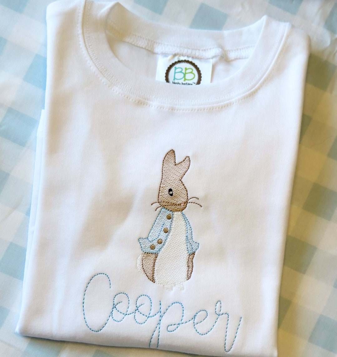 Boy Peter Rabbit Monogram Shirt. Peter Rabbit Infant Gown. Embroidered ...