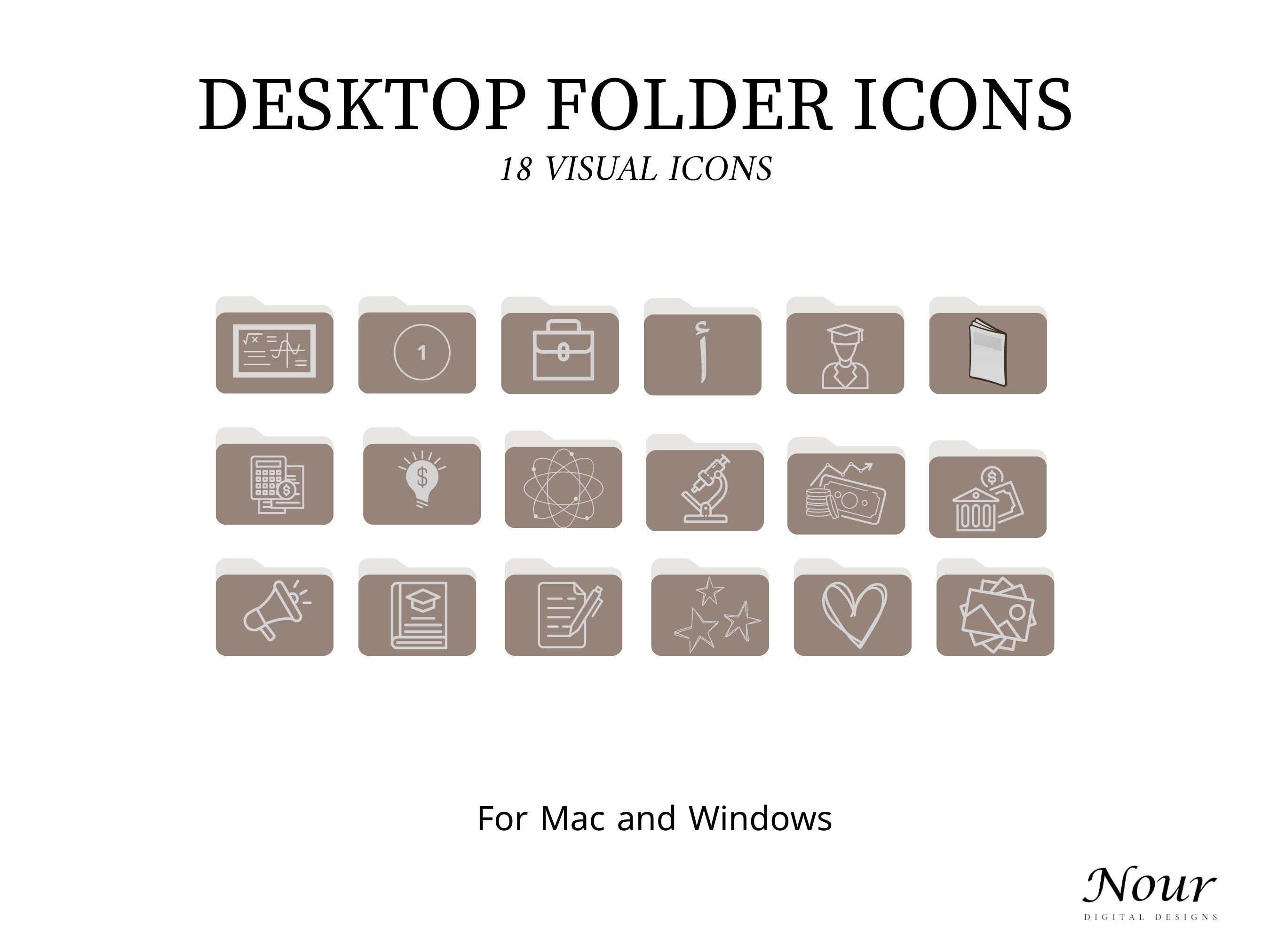72 Desktop Folder Icons | Folder Bundle| Mac and Windows Desktop ...