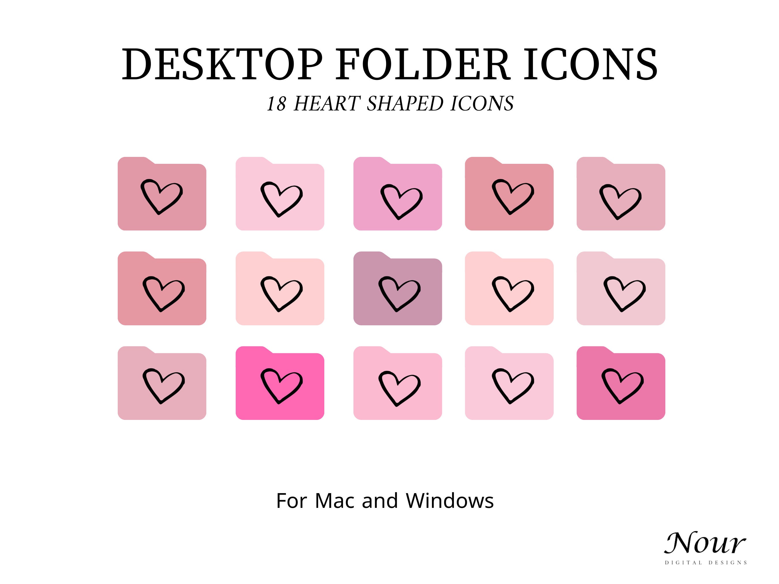 45 Pink Desktop Folder Icons | Pink Folder Bundle| Desktop Folders ...