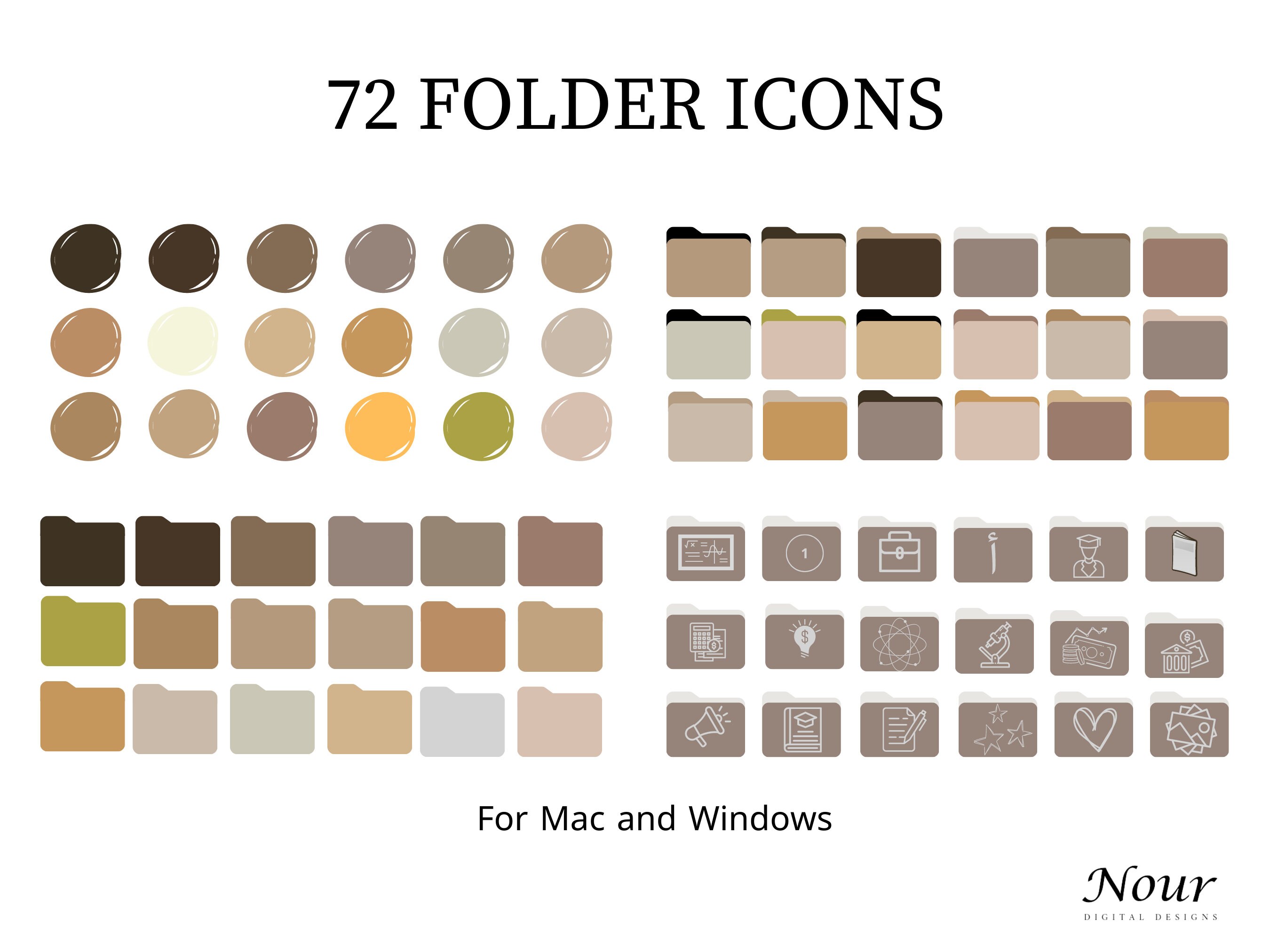 72 Desktop Folder Icons | Folder Bundle| Mac and Windows Desktop ...