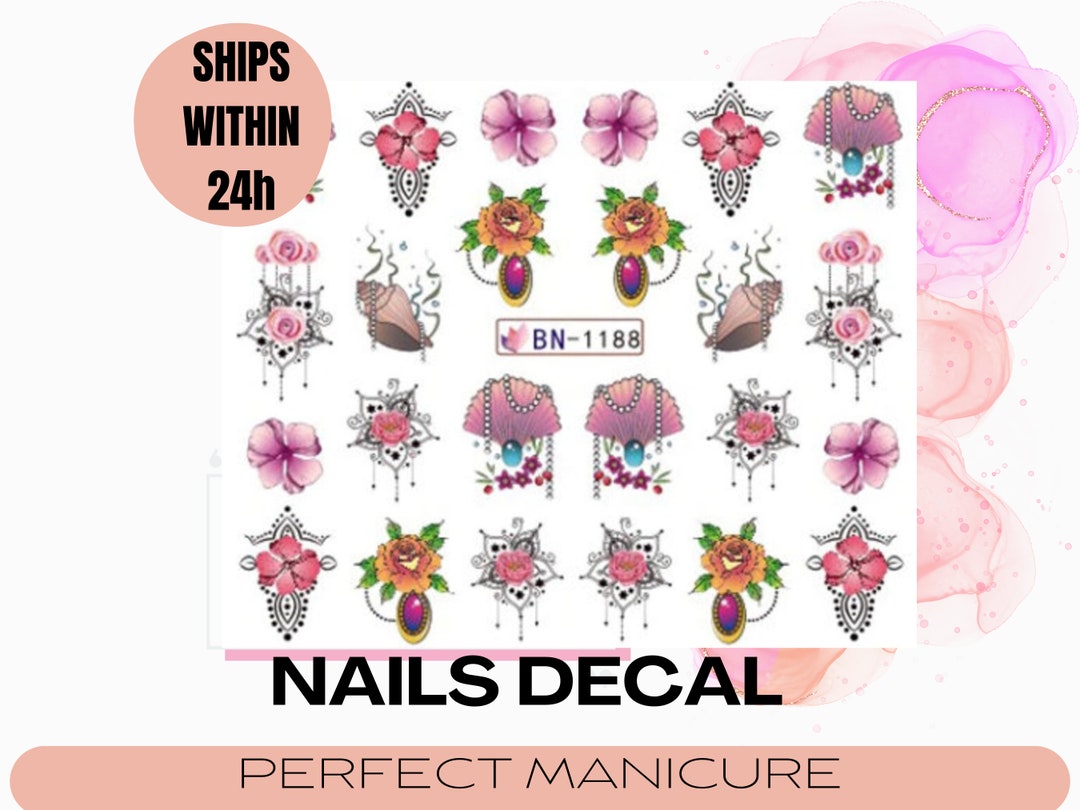 BN-1188 Water Transfer Watermark Decal Sticker Stamping Manicure Nail ...