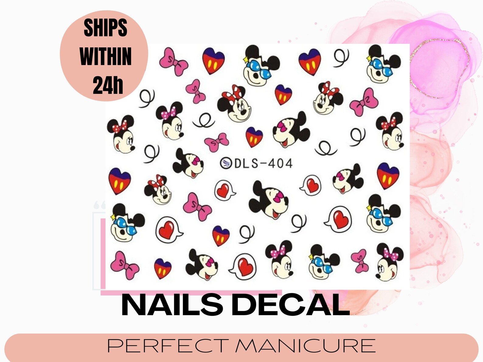 DLS-404 Water Transfer Watermark Pretty Design Art Decal Sticker ...