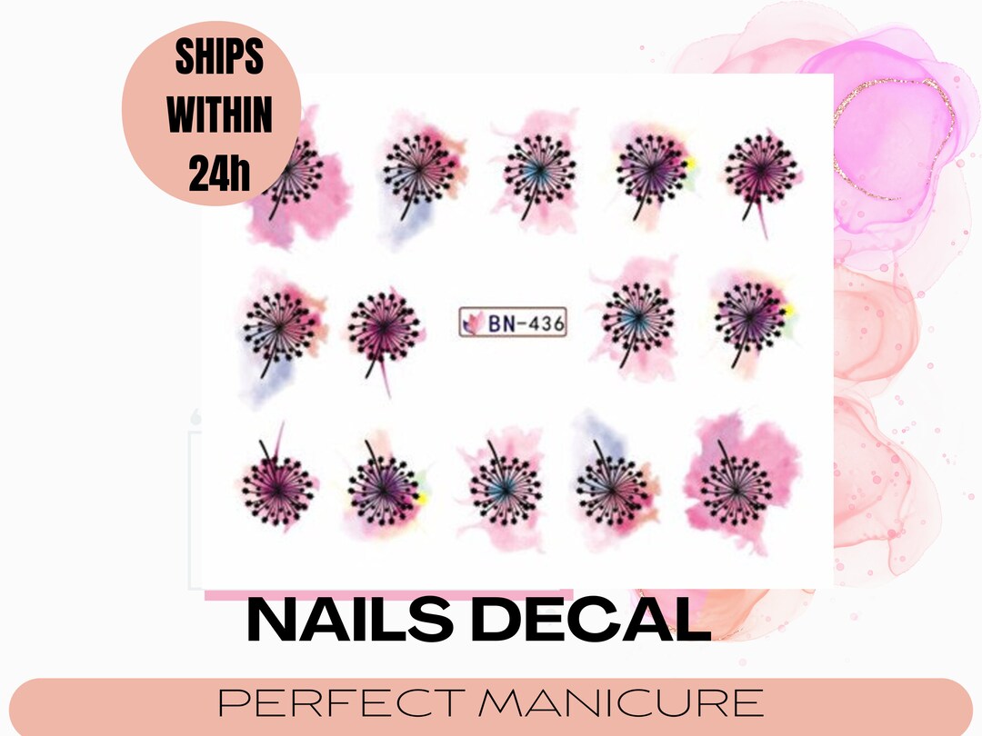 BN-436 Water Transfer Watermark Design Decal Sticker Stamping Manicure ...