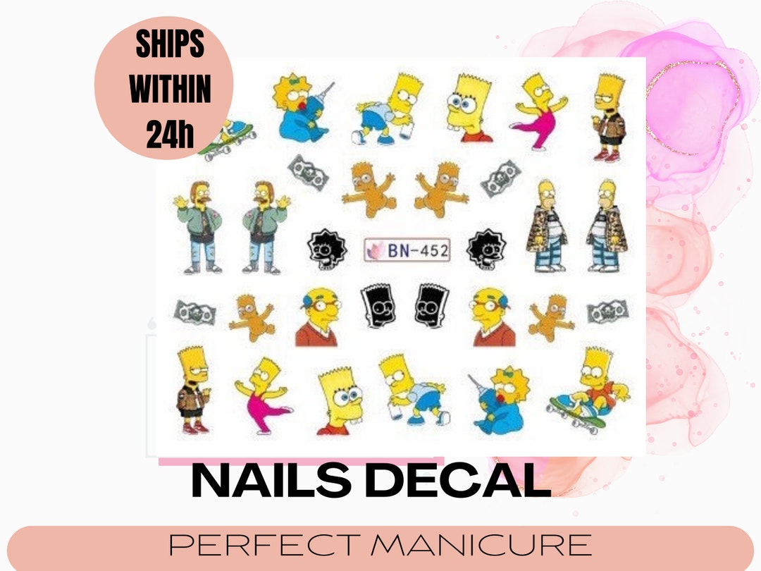 BN-452 Water Transfer Watermark Decal Sticker Stamping Manicure Nail ...