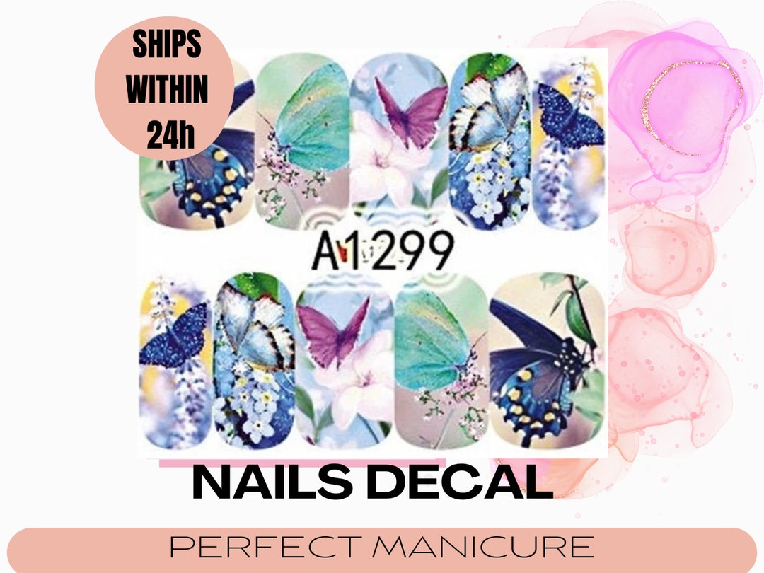 A1299 Water Transfer Watermark Designs Decal Sticker Stamping Manicure ...