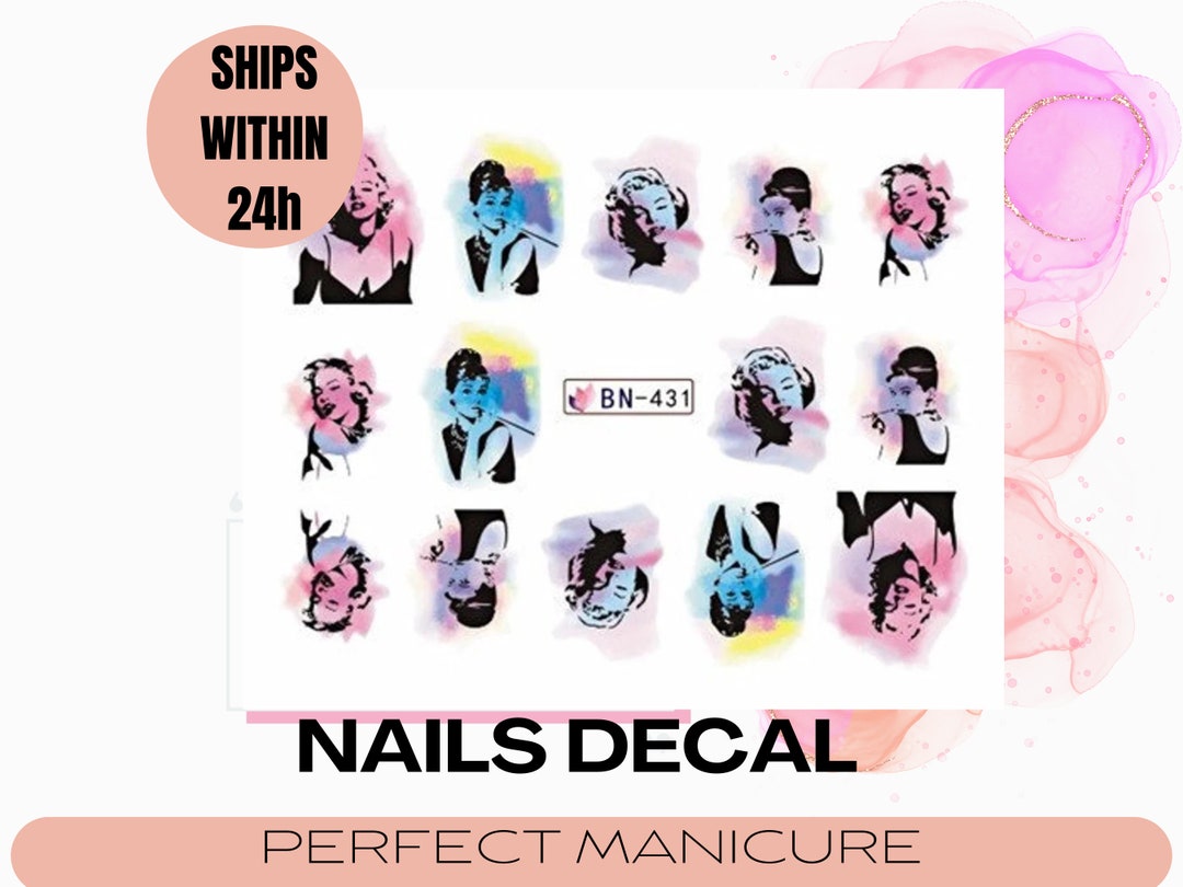 BN-431 Water Transfer Watermark Design Decal Sticker Stamping Manicure ...