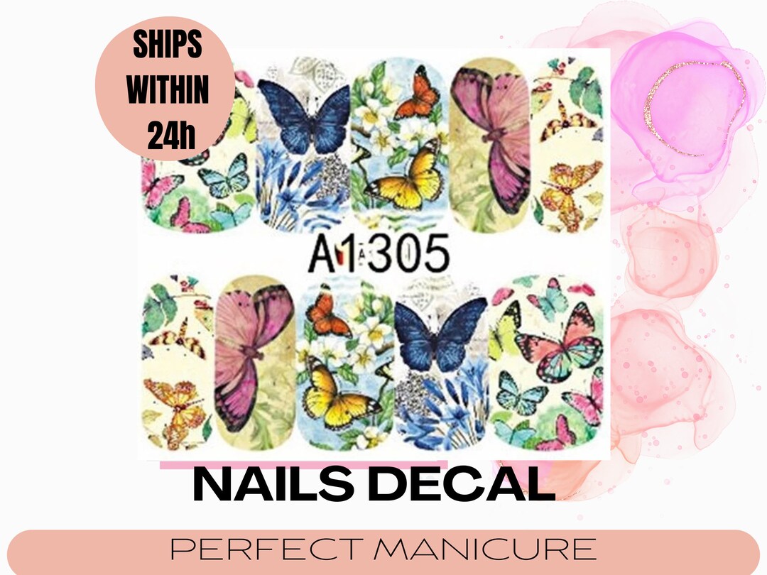 A1305 Water Transfer Watermark Designs Decal Sticker Stamping Manicure ...