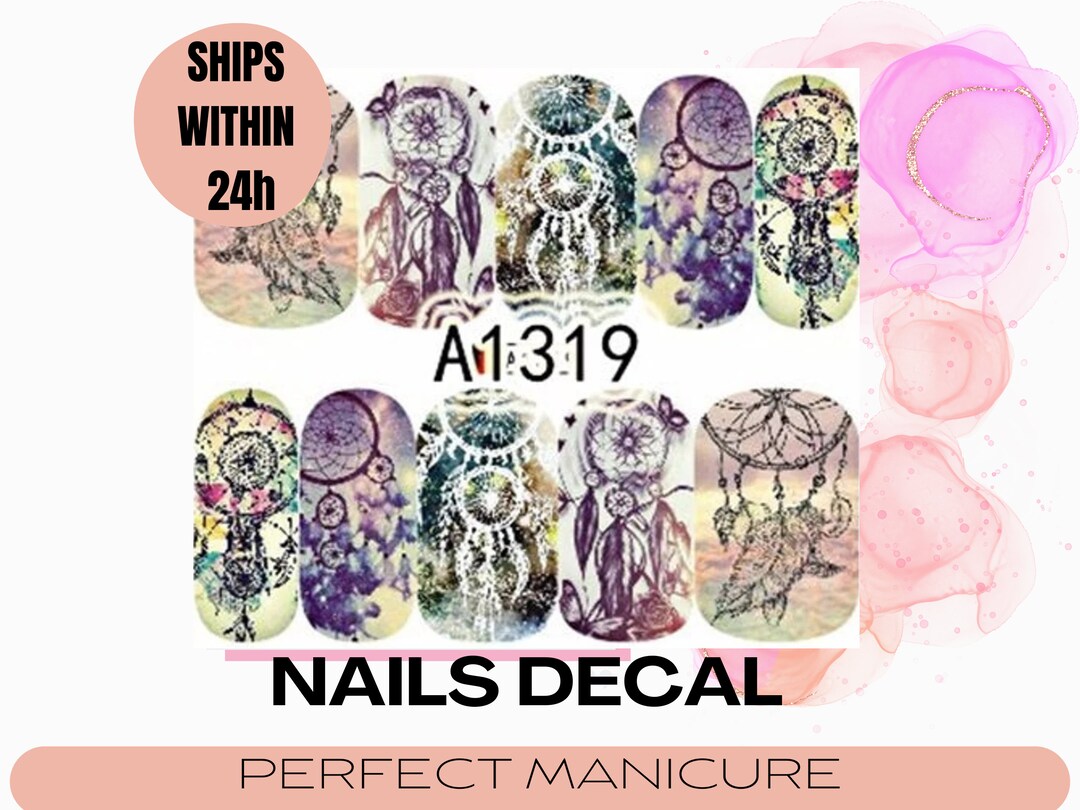 A1319 Water Transfer Watermark Designs Decal Sticker Stamping Manicure ...