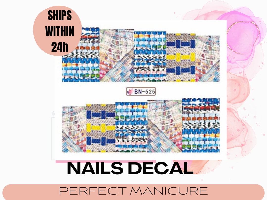 BN-525 Water Transfer Watermark Decal Sticker Stamping Manicure Nail ...