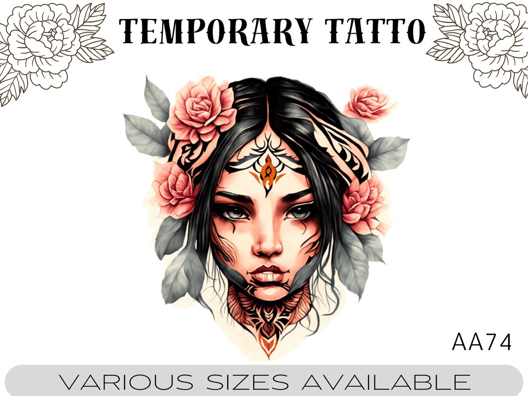Temporary Tattoo Tribe Indian Maui Girl Lady Waterproof Various Sizes ...