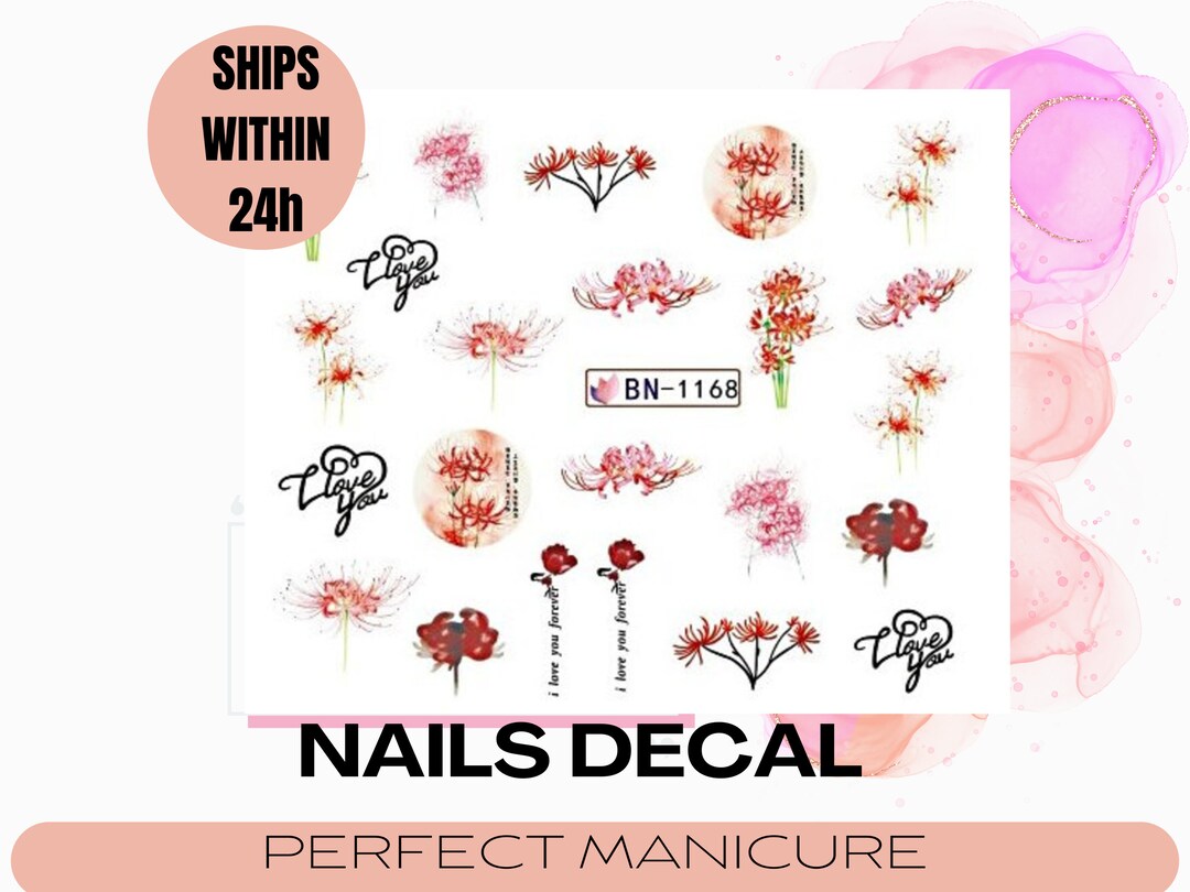 BN-1168 Water Transfer Watermark Design Decal Sticker Stamping Manicure ...