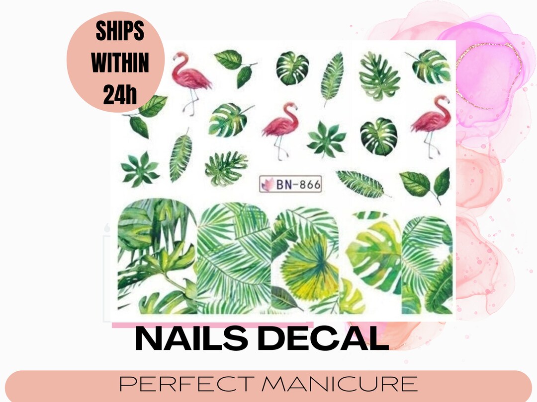 BN-866 Water Transfer Watermark Decal Sticker Stamping Manicure Nail ...