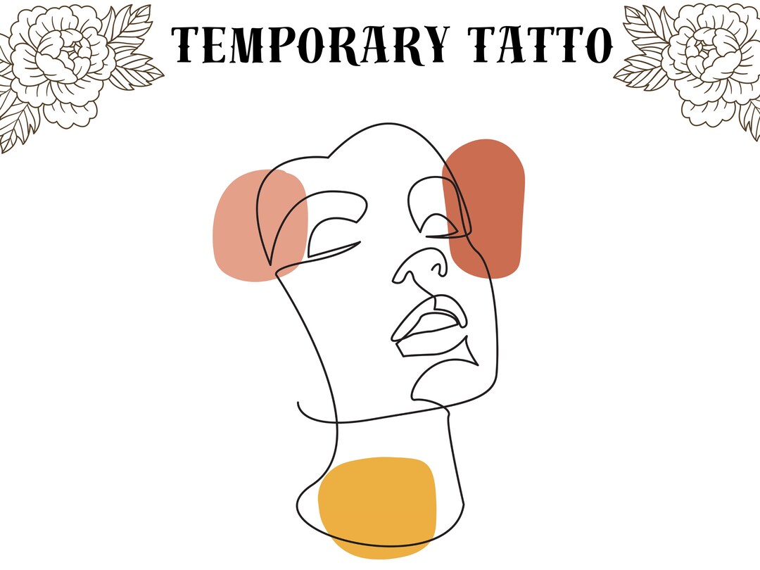 Temporary Tattoo One Line Art Women Waterproof Various Sizes AA23 - Etsy