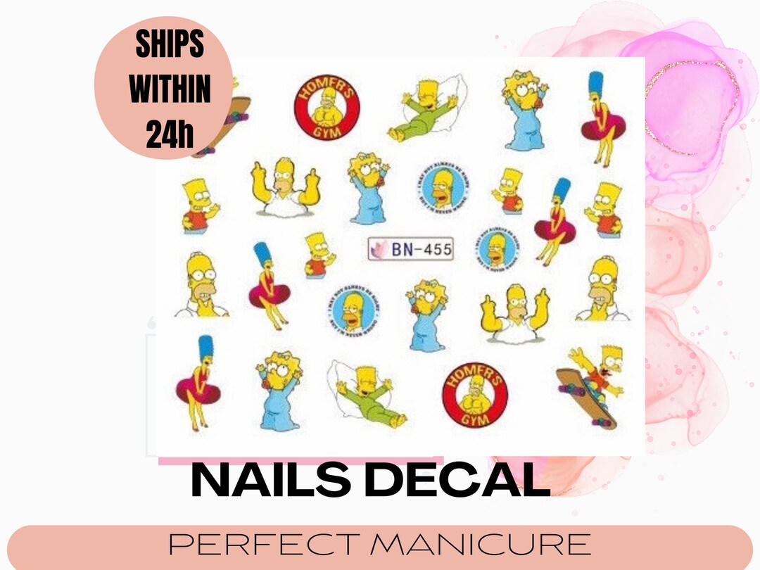 BN-455 Water Transfer Watermark Decal Sticker Stamping Manicure Nail ...