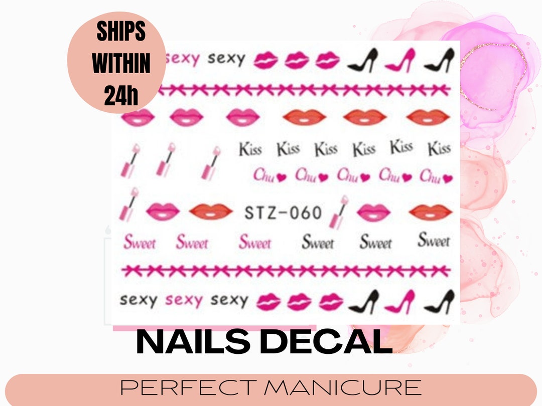 STZ-060 Water Transfer Watermark Design Decal Sticker Stamping Manicure ...