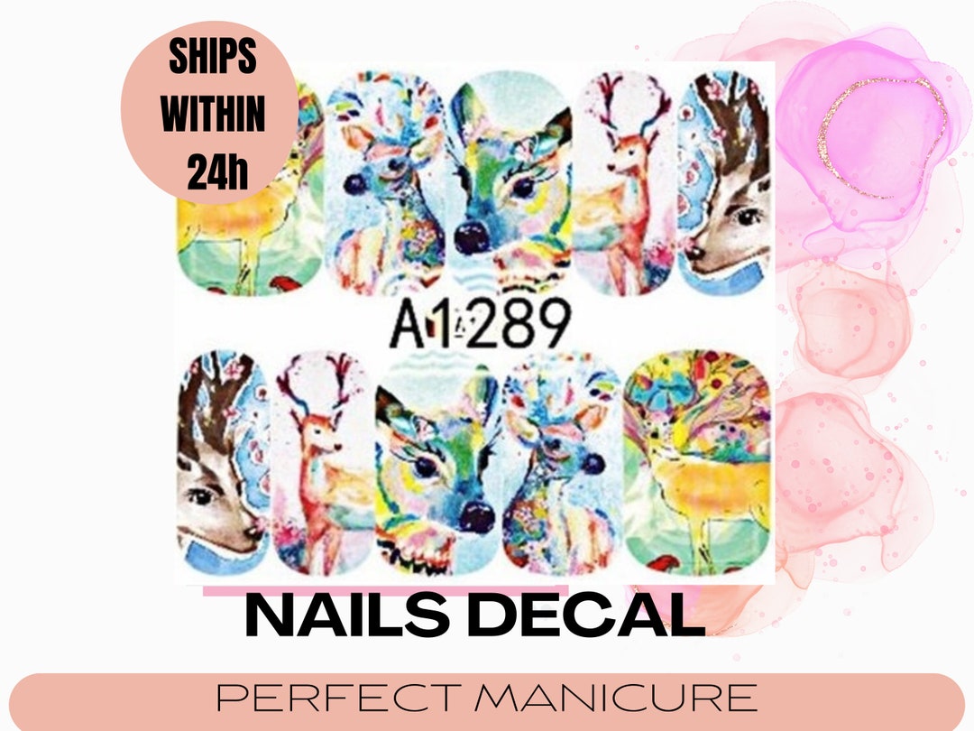 A1289 Water Transfer Watermark Designs Decal Sticker Stamping Manicure ...