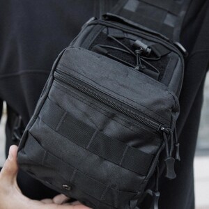 Tactical Sling Bag 'sturm Black', Crossbody Bag, Nylon Bag, Tactical ...