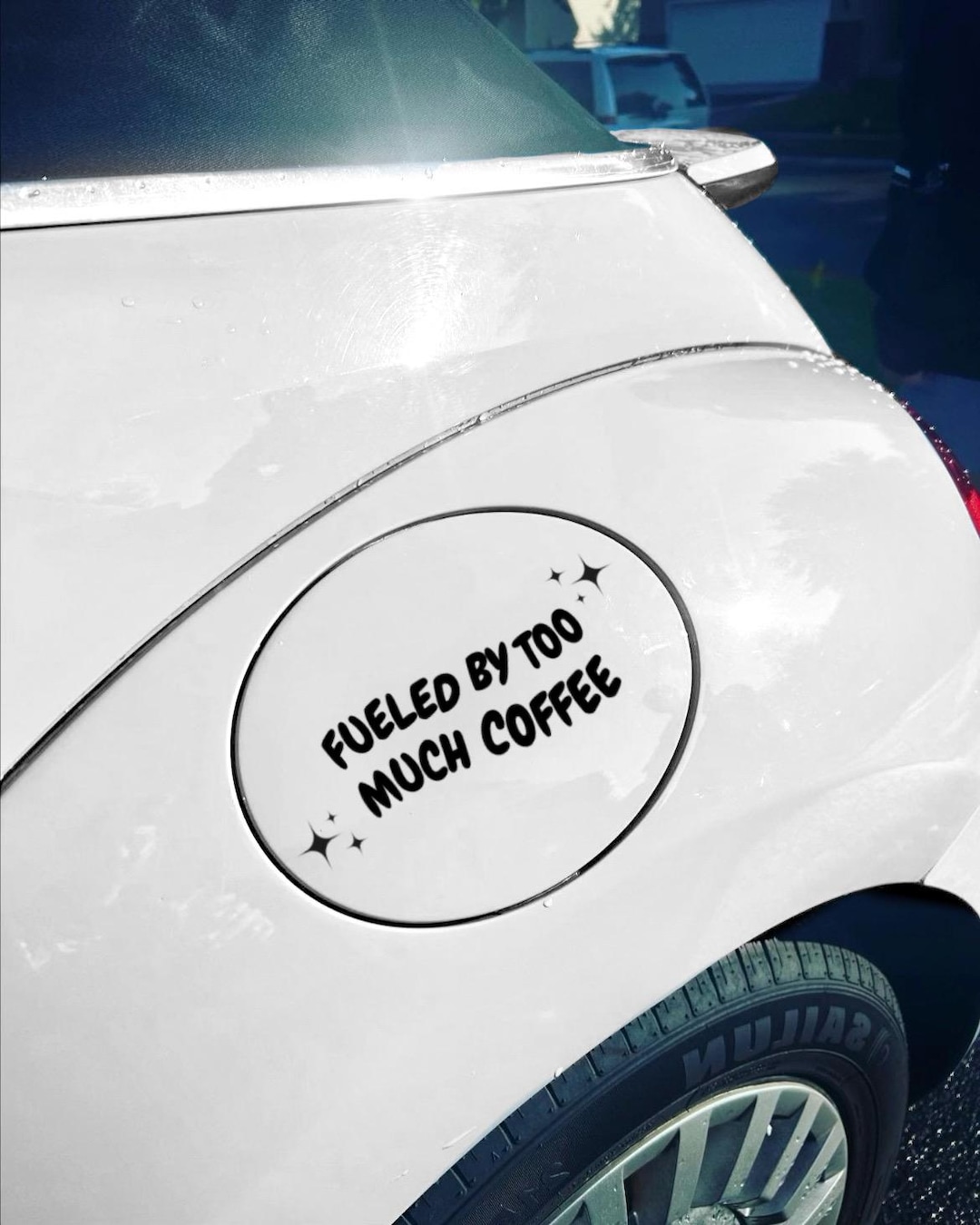 Fueled by Too Much Coffee - Car Decal - Etsy