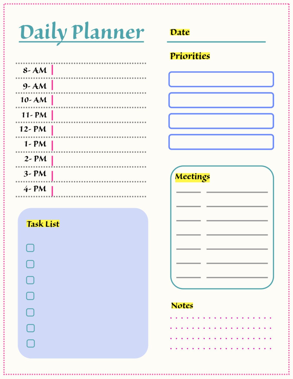Daily Planner, Day Designer, Today's Plan, Scheduled Target , Todo List ...