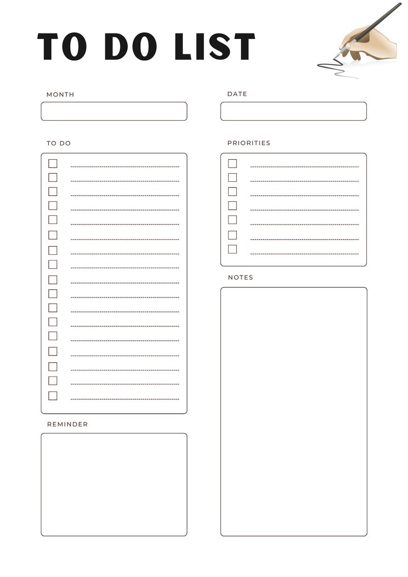 Minimal to Do List Printable Simple Tasks List Template - Etsy