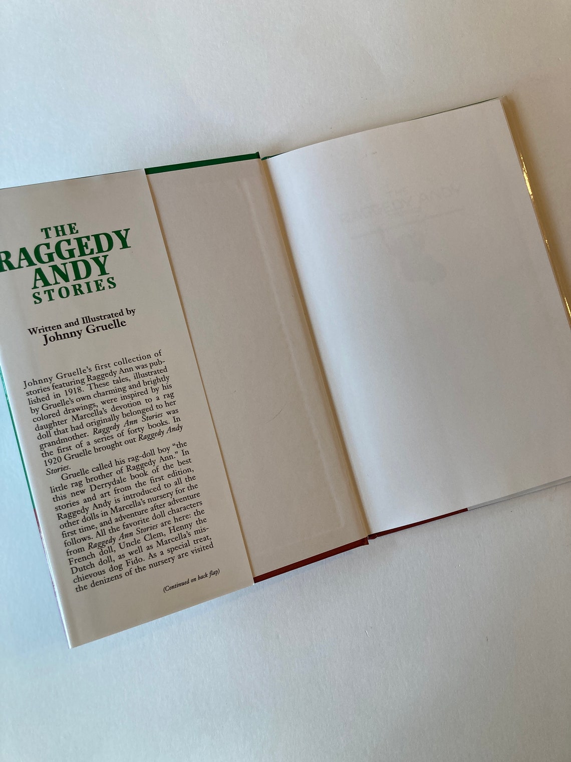 1996 Reprint the Raggedy Andy Stories by Johnny Gruelle, Hardcover With ...