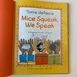 SIGNED Mice Squeak, We Speak by Tomie Depaola, 1997 First Impression ...