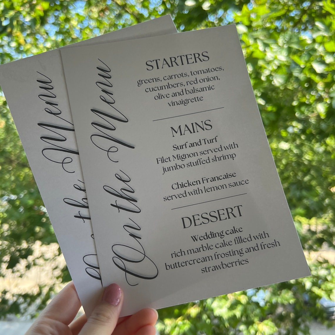 MENU CARD Digital Canva Template Customizable Menu Card for Weddings ...